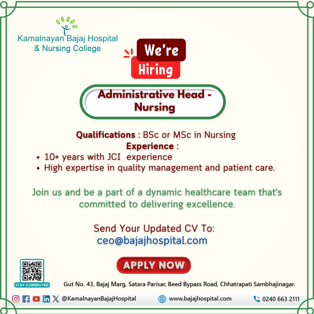 Careers – Kamalnayan Bajaj Hospital